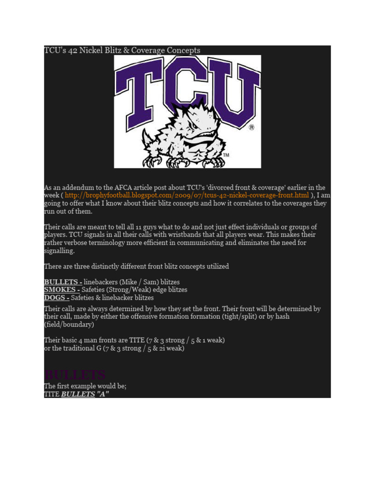 TCU Blitz Concepts | PDF