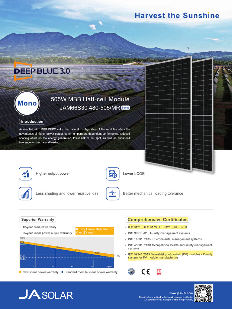 Ja Solar 500W | PDF
