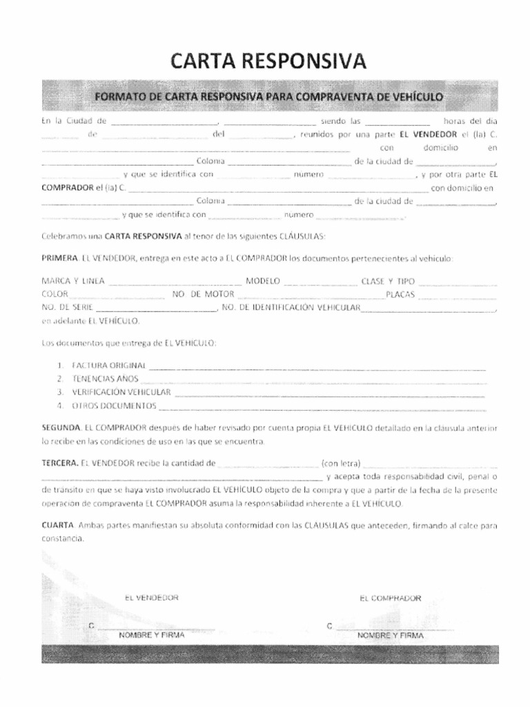 Carta Responsiva | PDF