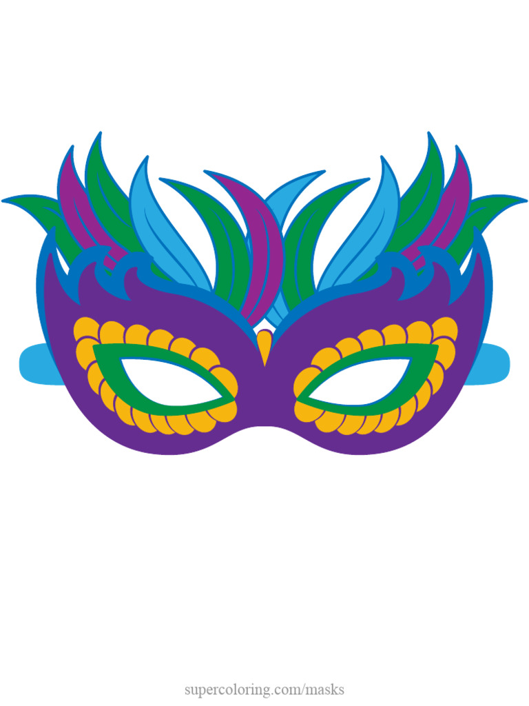 Venetian Mask Colored Template Paper Craft | PDF