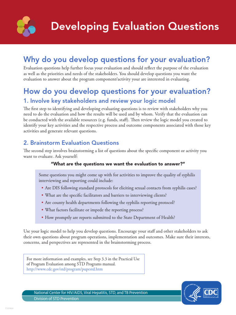 Developing Evaluation Questions | PDF | Business