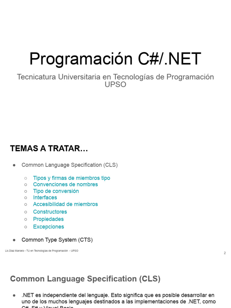Semana3 - Programación C# - .NET - ElementosC# | PDF | .NET Framework | Objeto (informática)