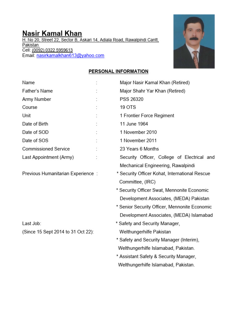 CV Nasir Kamal Khan - January 2023 | PDF
