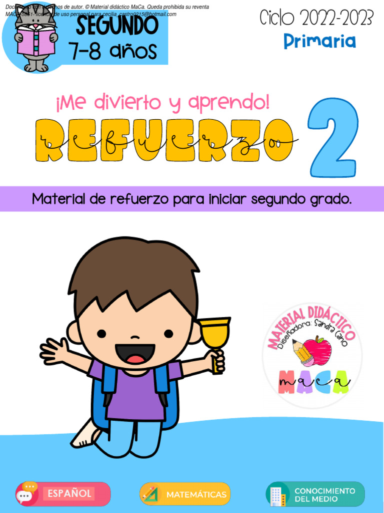 REFUERZO 2 PRIMARIA 22-23 Material Didáctico MaCa - v1 - Removed | PDF