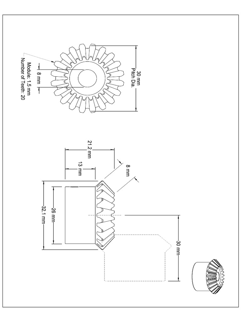 Metal Miter Gear - DWG Model | PDF