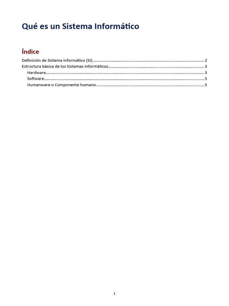1-Qué Es Un Sistema Informático | PDF