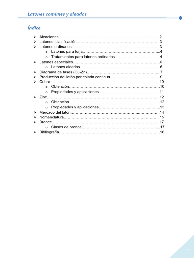 Latones Comunes y Aleados1 | PDF