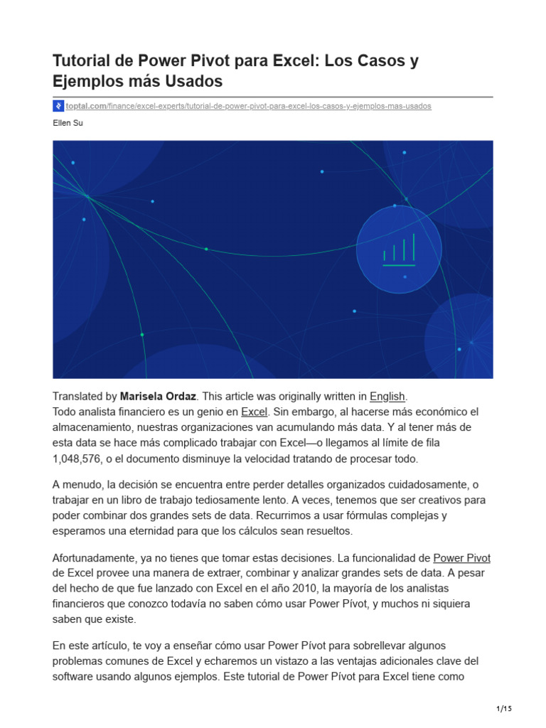 Tutorial de Power Pivot para Excel Los Casos y Ejemplos Más Usados | PDF | Microsoft Excel ...