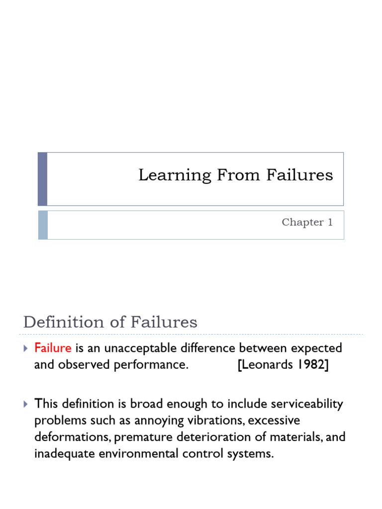 1.1 Learning From Failures | PDF | Civil Engineering | Engineering