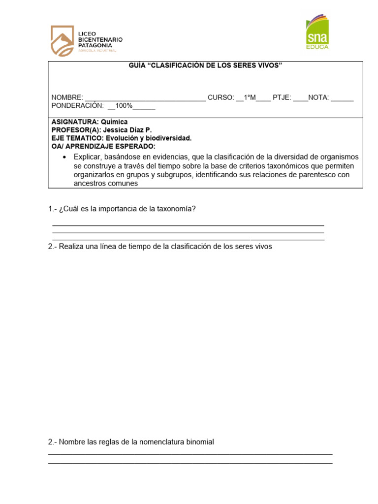 2°m Taxo | PDF | Ciencia y matemáticas