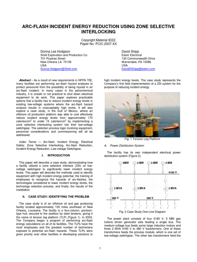 Arc-Flash Incident Energy Reduction Using Zone Selective | PDF | Fuse ...