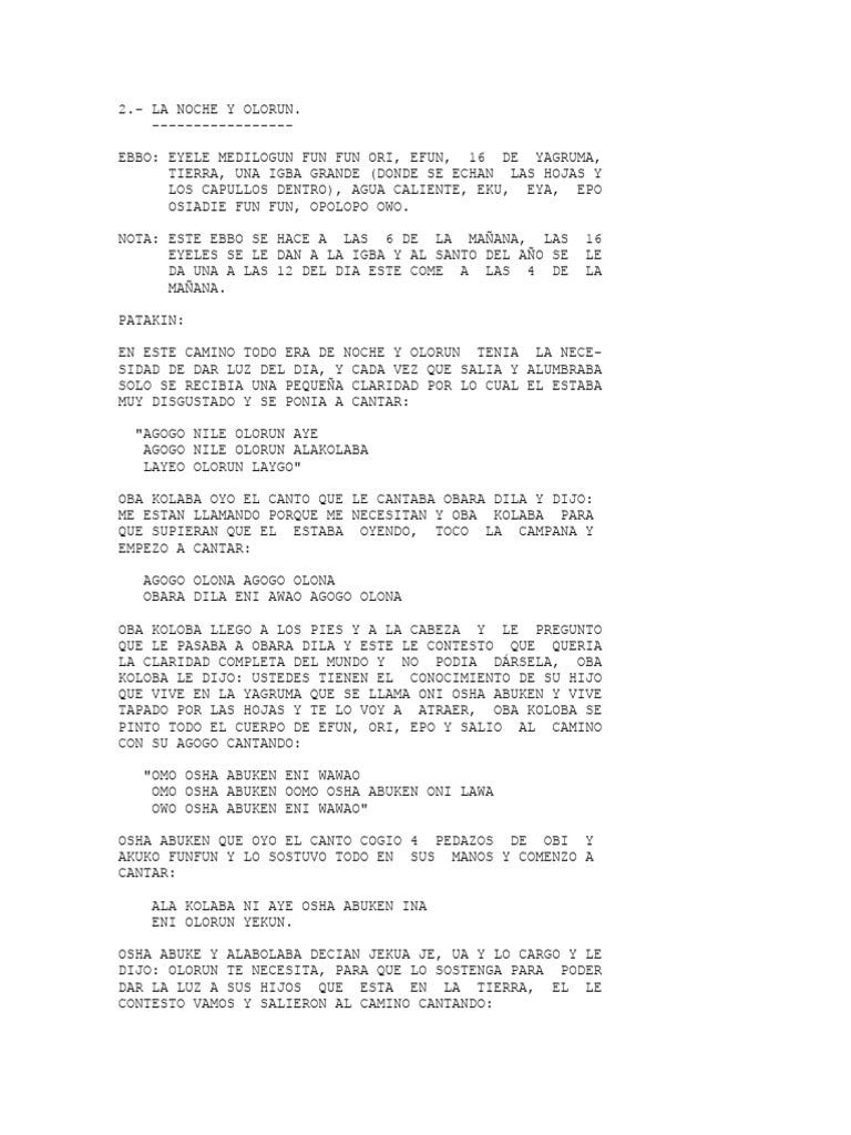 La Noche y Olorun | PDF
