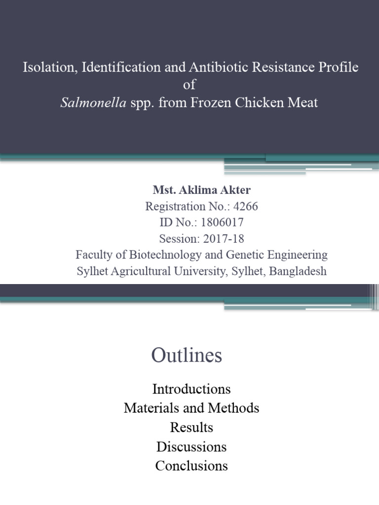 Salmonella Presentation | PDF | Salmonella | Antimicrobial Resistance