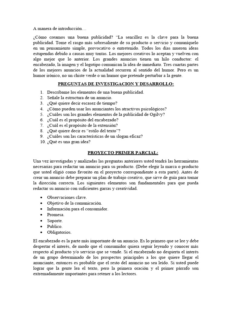 Proyecto Cinco | PDF | Publicidad