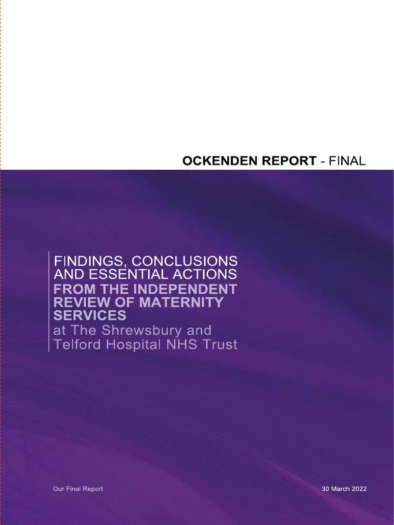 Final Independent Maternity Review of Maternity Services Report | PDF ...
