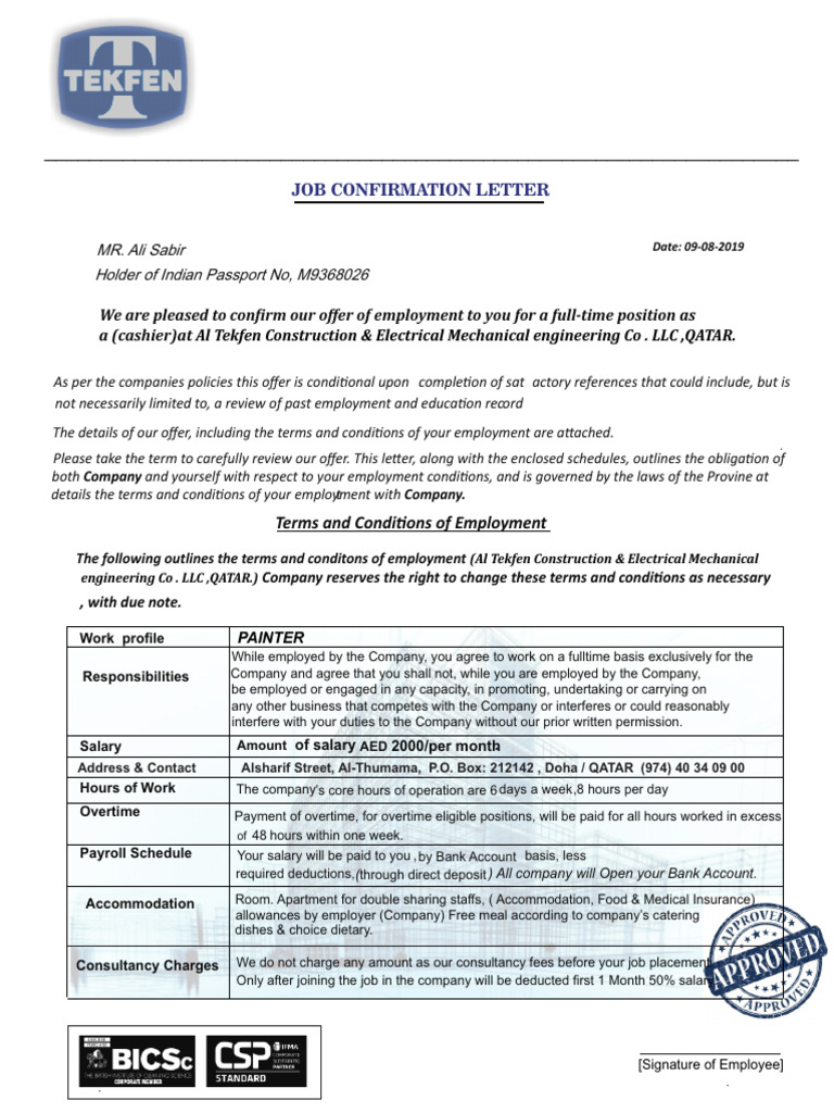 Tekfen Engineering For Qatar New Letter | PDF | Salary | Employment