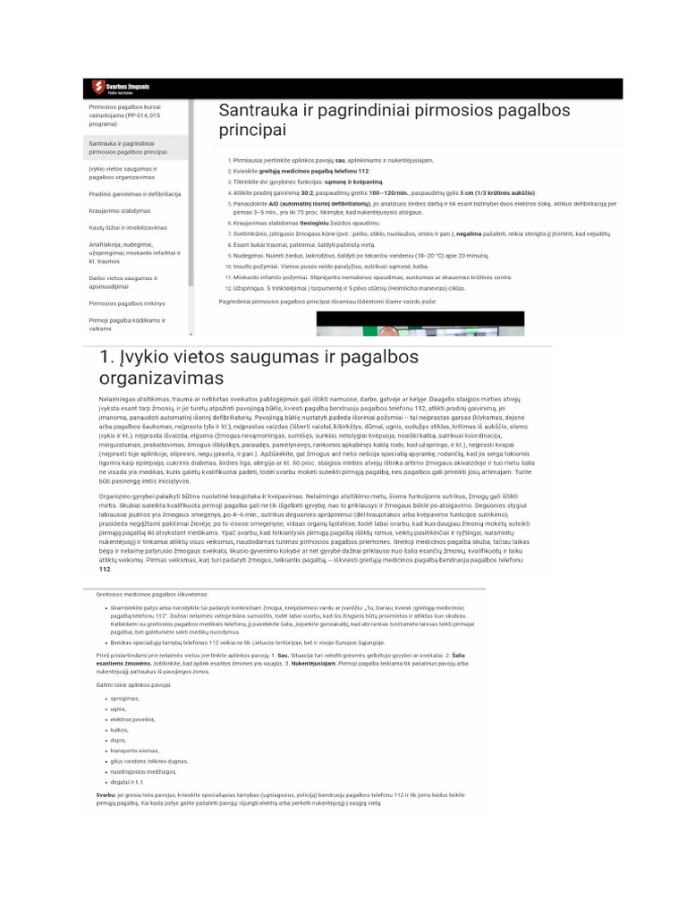 Pirmoji Pagalba | PDF