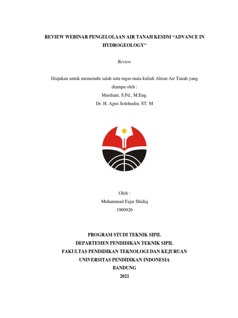 Muhammad Fajar Shidiq - Tugas Aliran Air Tanah | PDF