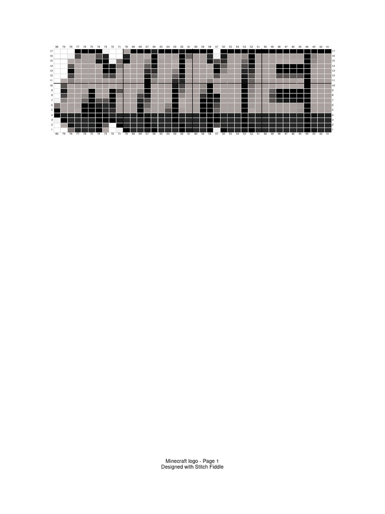 Minecraft Logo - Stitch Fiddle | PDF