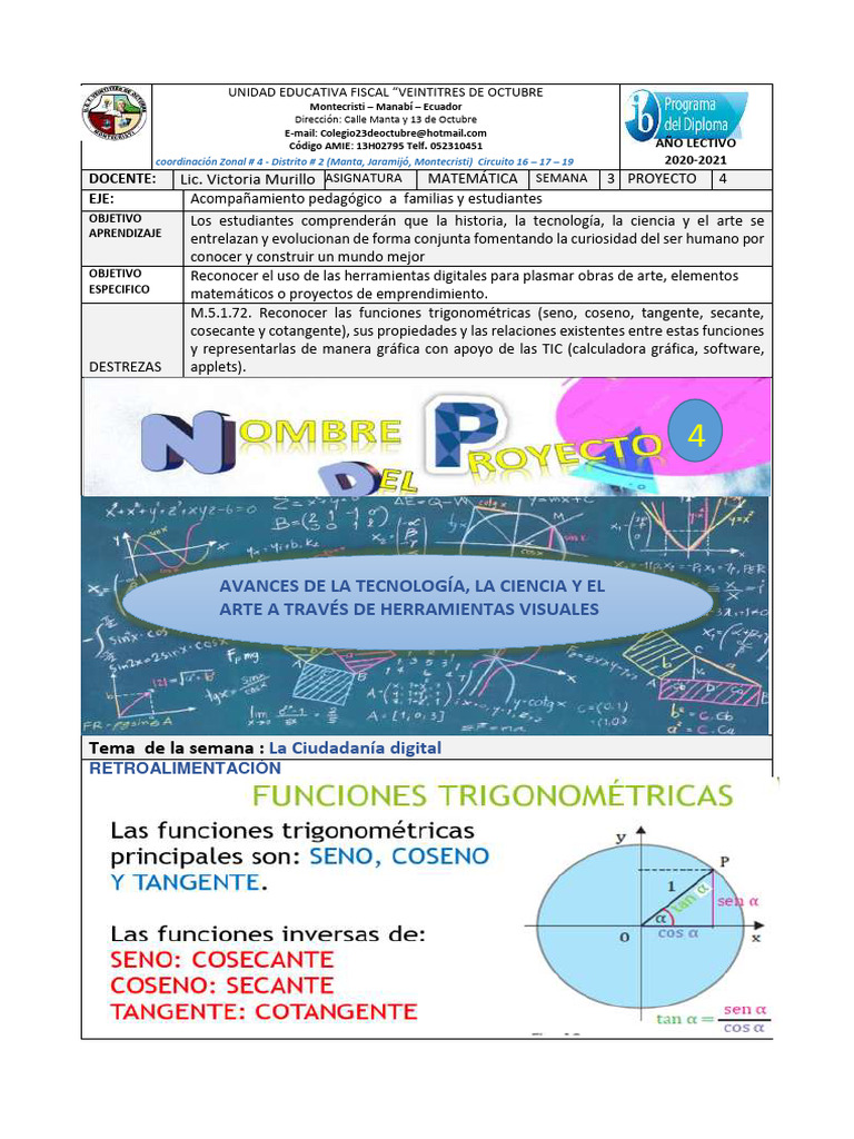 Matematica Gráfica de Funciones Trigonométricas | PDF