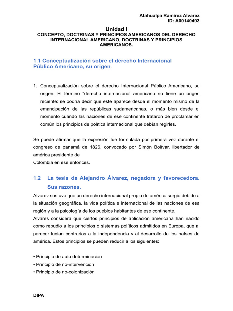Ramírez Alvarez Atahualpa - Reporte de Lectura Undad 1 (Dipa) | PDF | Solicitante de asilo ...