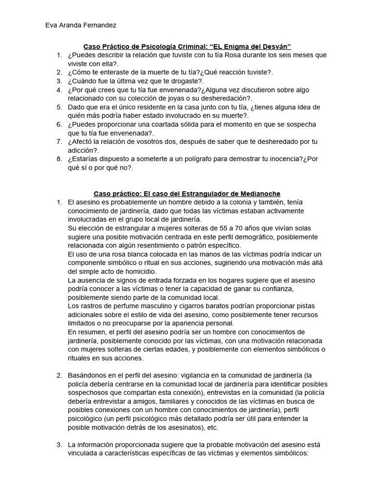 Práctica 7 | PDF | Policía | Sicología