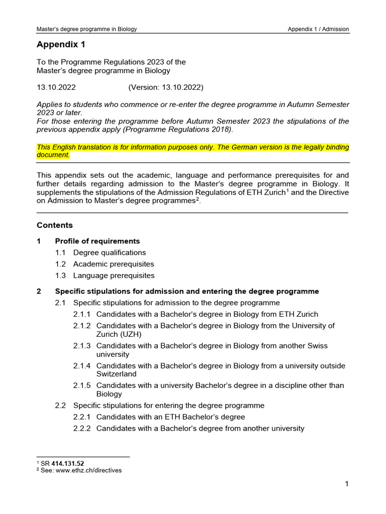 MSC Biology Appendix | PDF