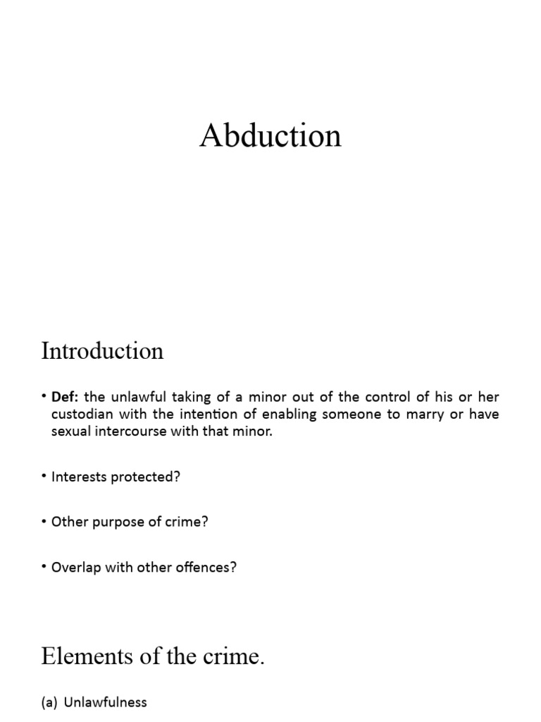 Understanding Minor Abduction Laws | PDF | Social Science