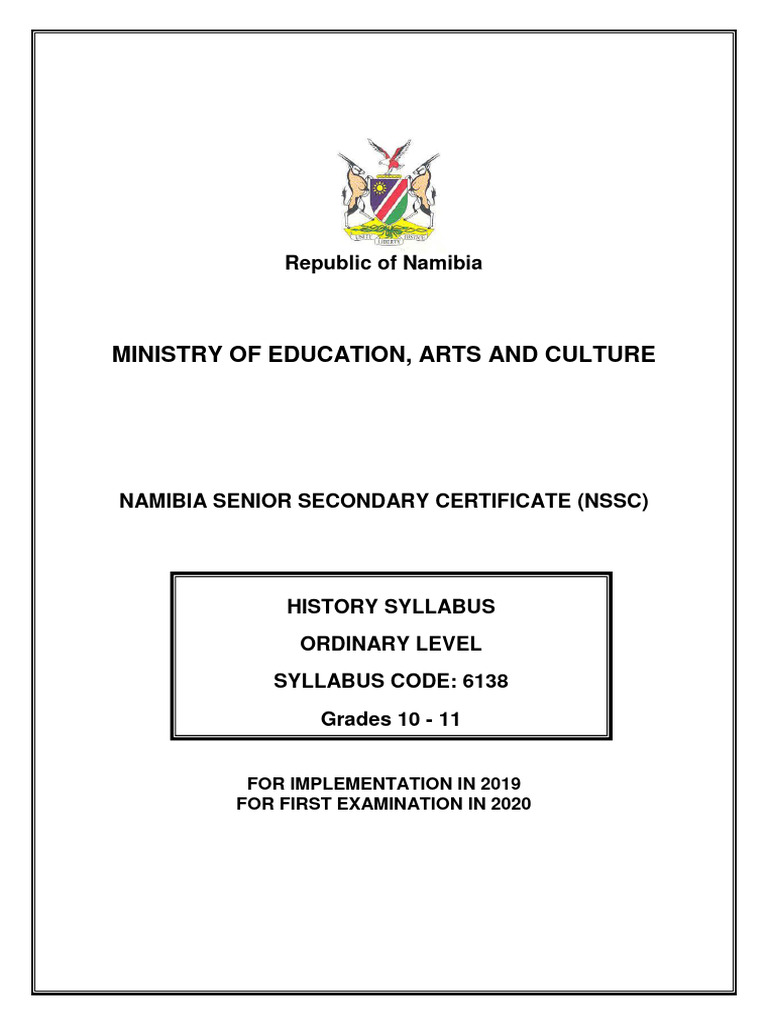 Nssco History Syllabus Pdf