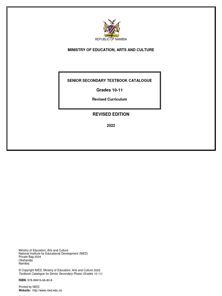 2022 Textbook Catalogue For Senior Secondary Phase NSSCO | PDF ...