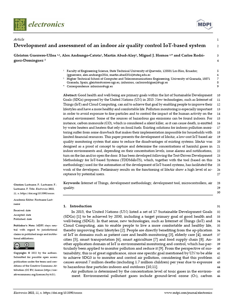 Development and Assessment of An Indoor Air Quality Control IoT-based ...