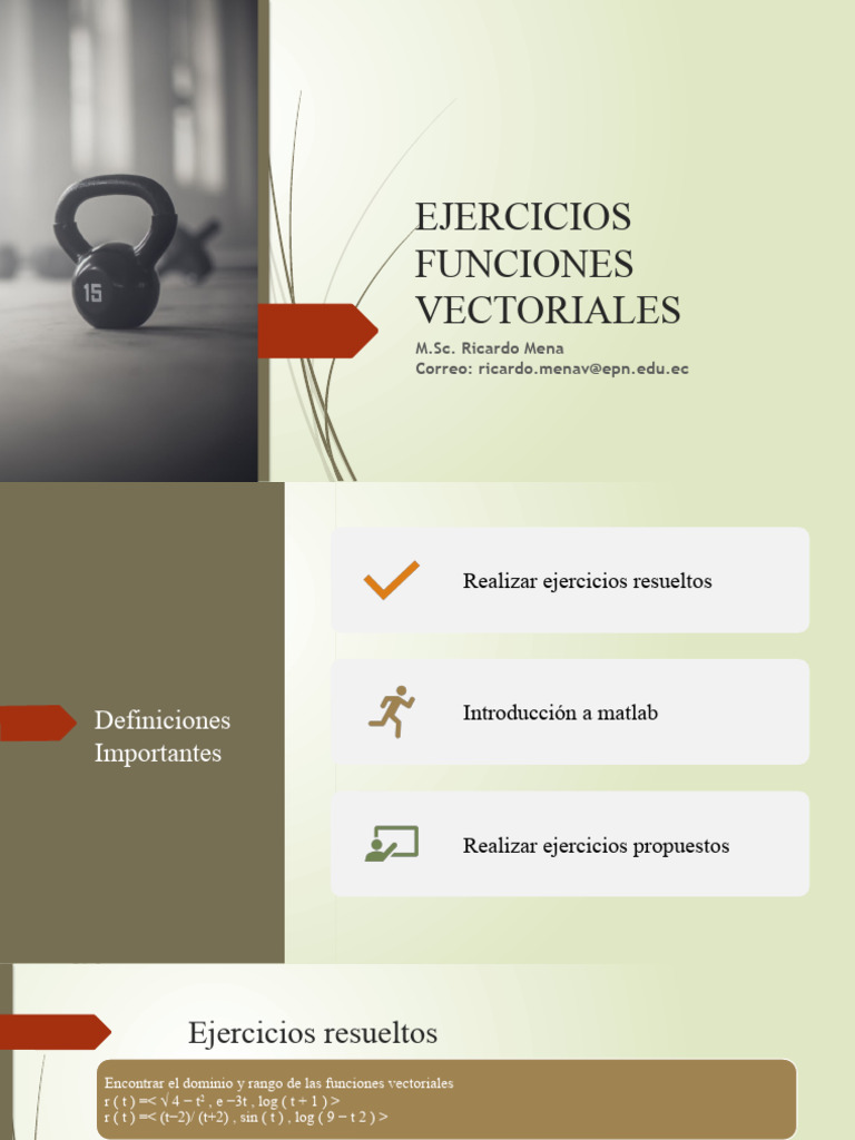 5 Ejercicios Funciones Vectoriales | PDF