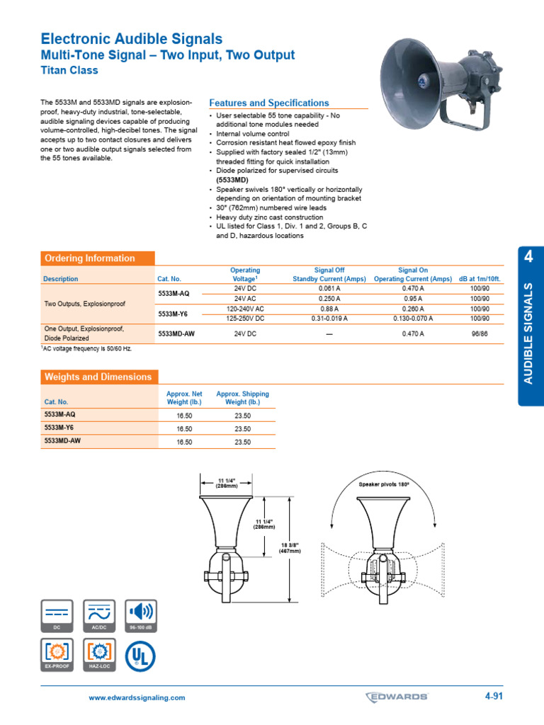 Explosion-Proof Multi-Tone Signals | PDF | Amplifier | Direct Current