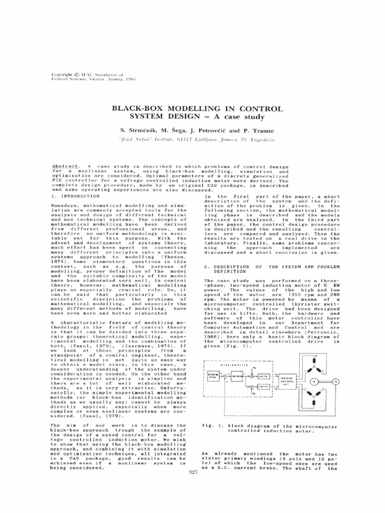 Black Box Modelling in Control System Design | PDF | Mathematical ...