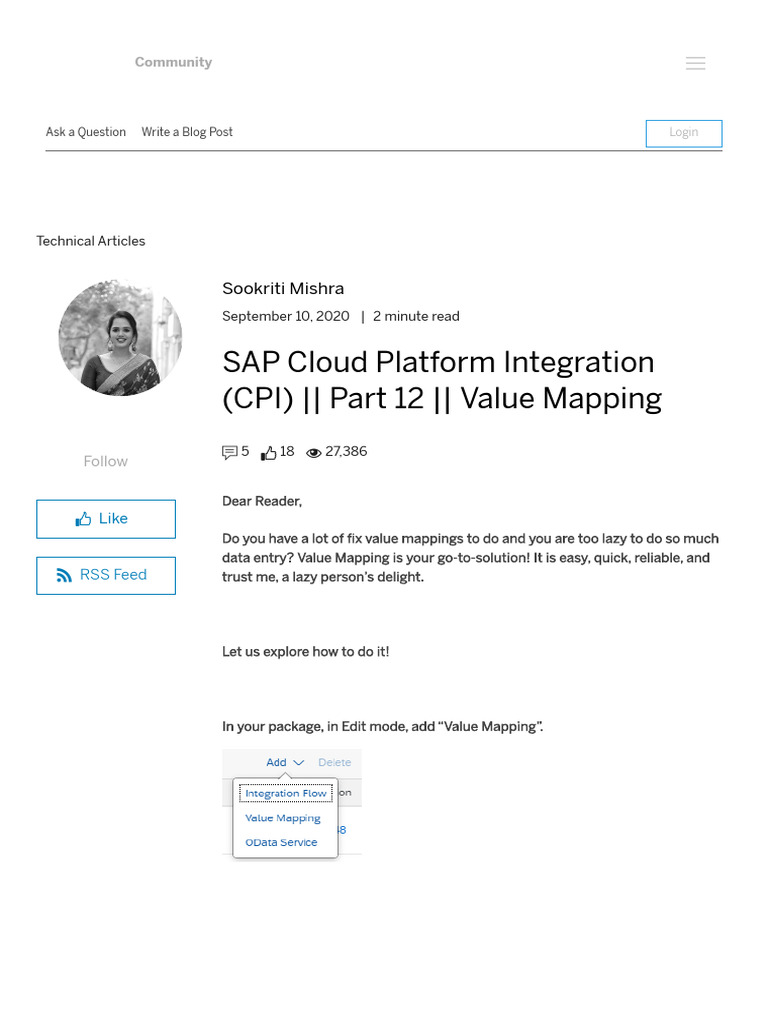 SAP Cloud Platform Integration (CPI) - Part 12 - Value Mapping - SAP Blogs | PDF | Comma ...