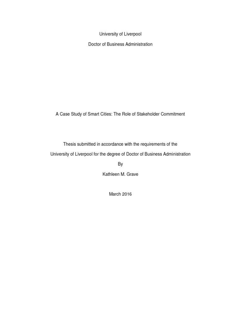 A Case Study of Smart Cities - The Role of Stakeholder Commitment | PDF ...