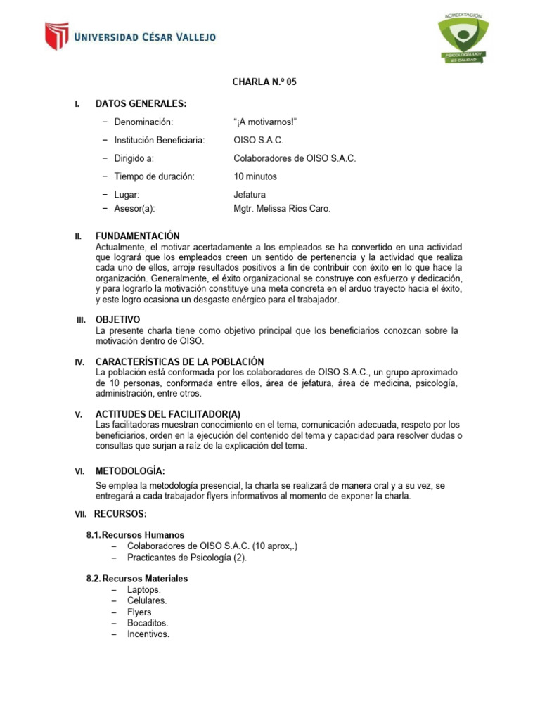 Esquema de Charla #05 | PDF