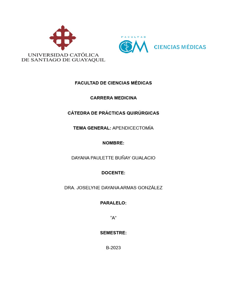 Apendicitis: Diagnóstico y Tratamiento | PDF | Síntomas y signos ...