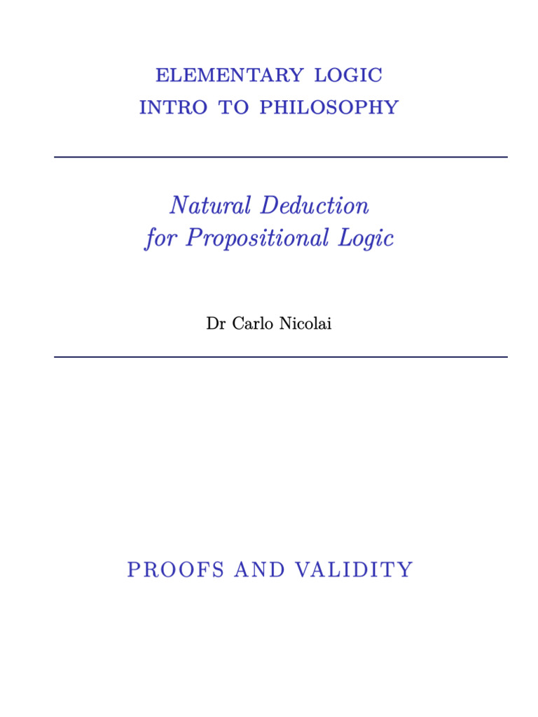 Natural Deduction For Propositional Logic | PDF | Deductive Reasoning ... Natural Deduction For Propositional Logic | PDF | Deductive Reasoning ...