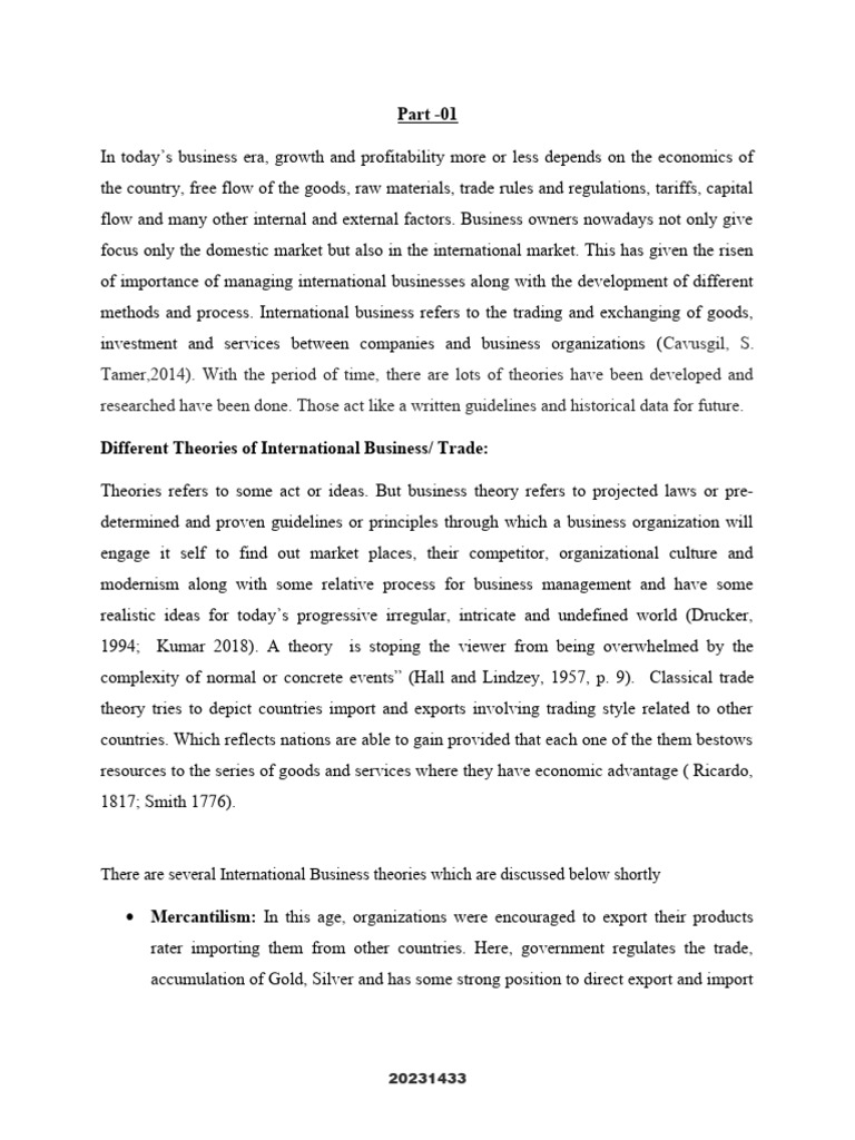 Answer-International Business Theory Exam | PDF | Internationalization ...
