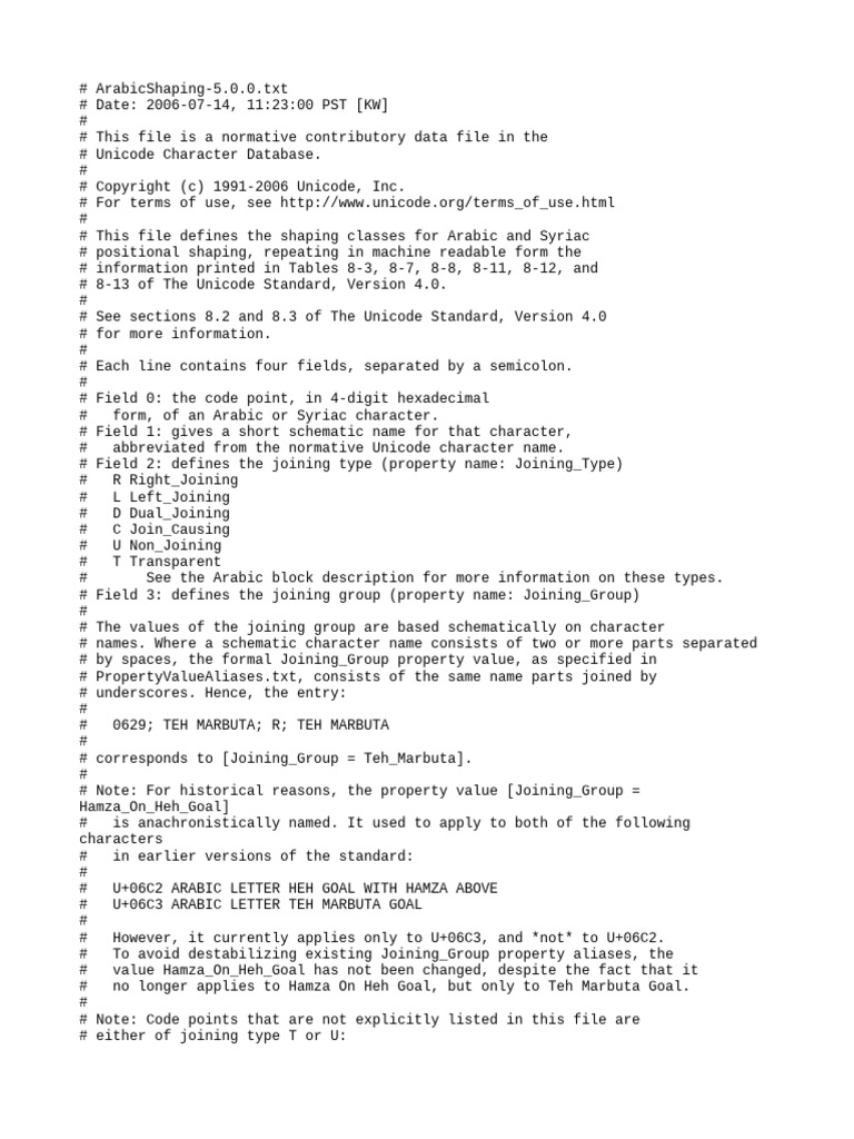 Arabic Shaping | PDF