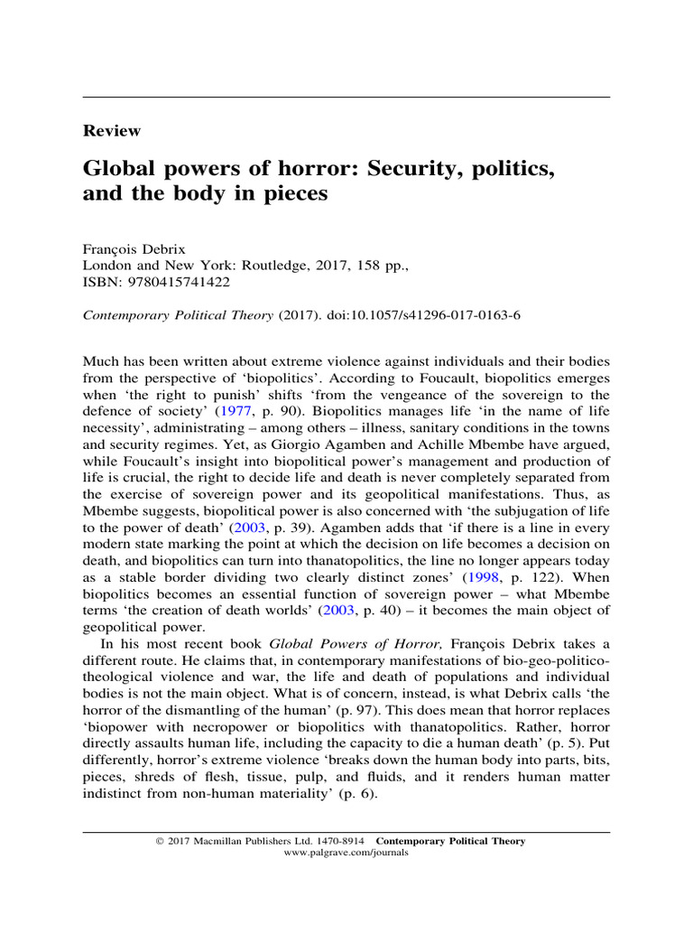 Global Powers of Horror | PDF