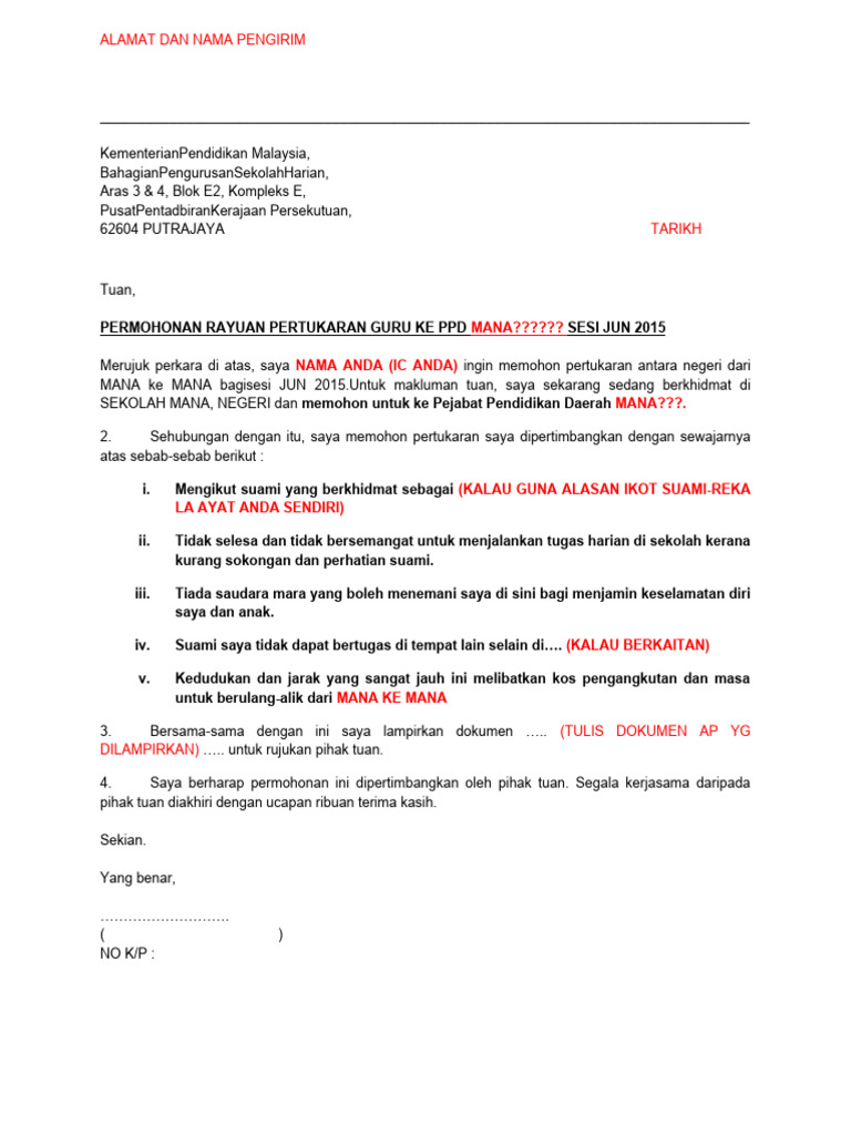 Contoh Surat Rayuan | PDF