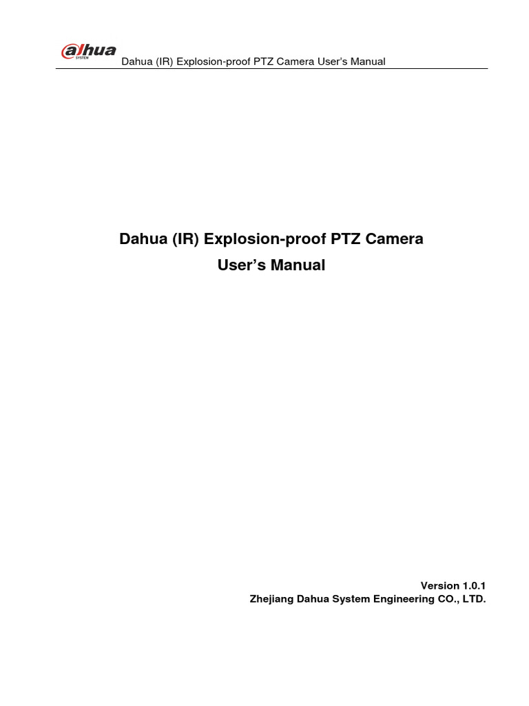 Dahua PTZ EPC230U-PTZ Series PTZ Camera Installation Manual V1.0.1 ...