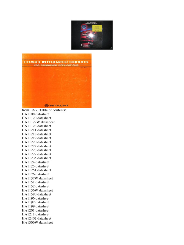 Hitachi Data Book Var Cover | PDF