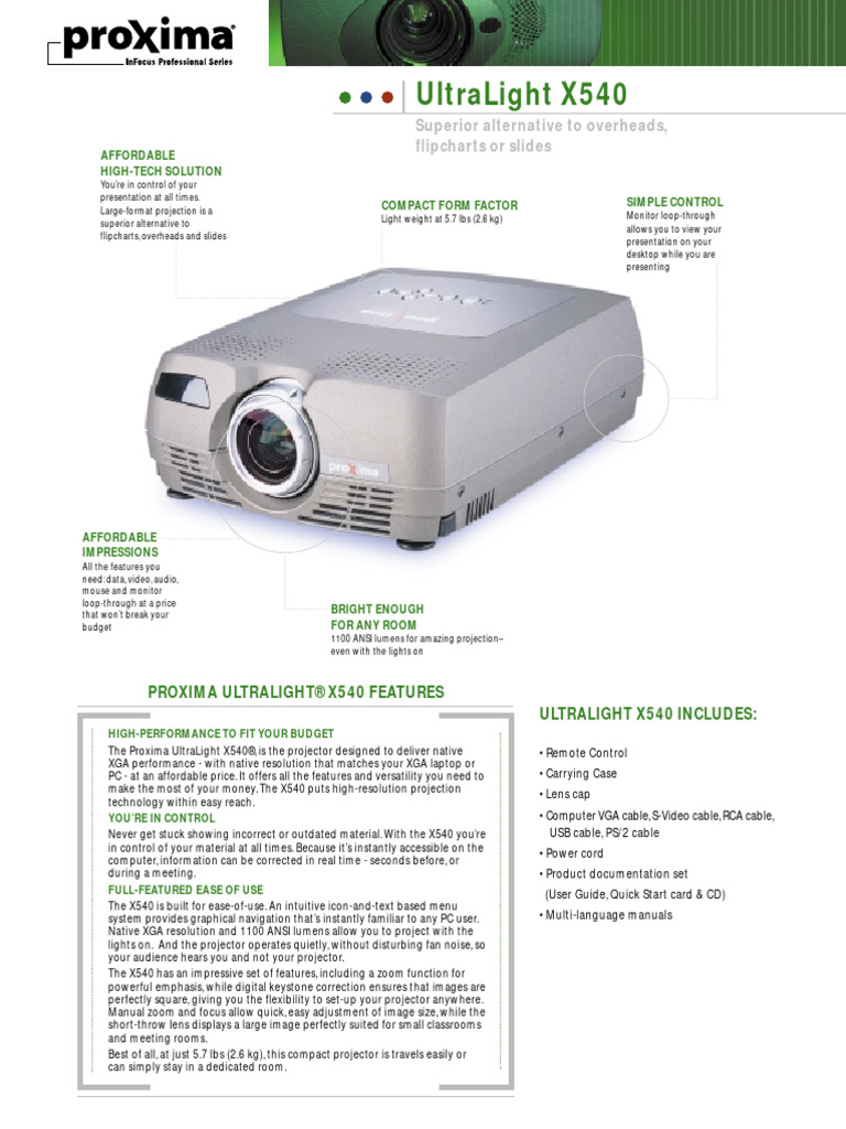 Projector Spec 1349 | PDF | Film And Video Technology | Electronic Engineering