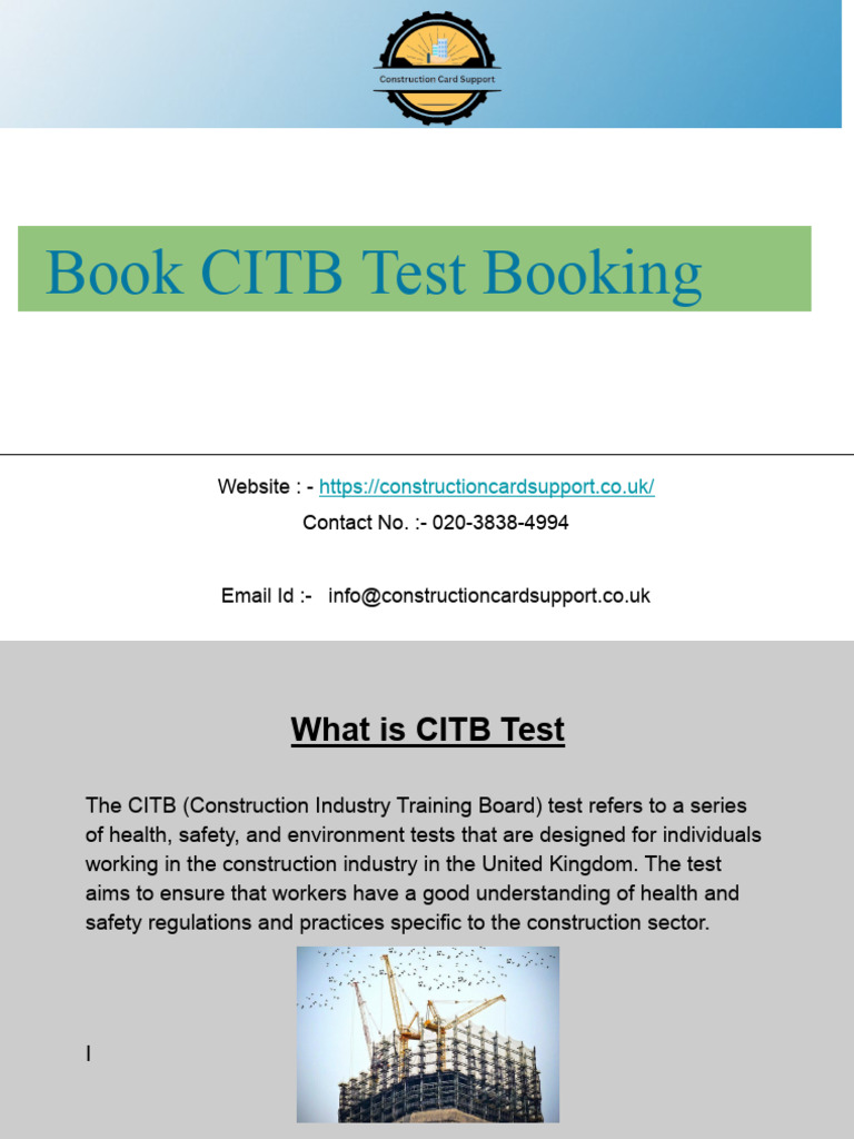 CITB Test Booking | PDF