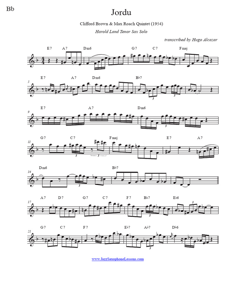 Jordu Solo Transcription Score | PDF