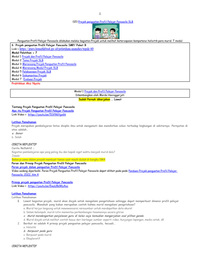 Profil Pelajar Pancasila SLB | PDF