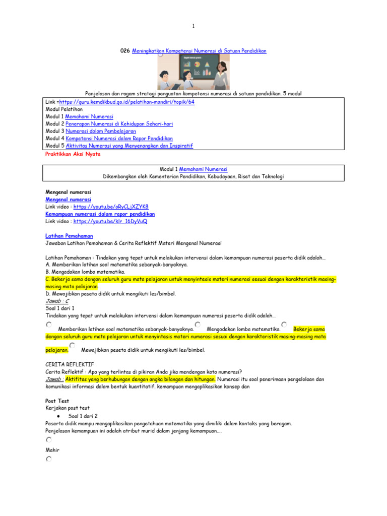 Numerasi Di Satuan Pendidikan | PDF